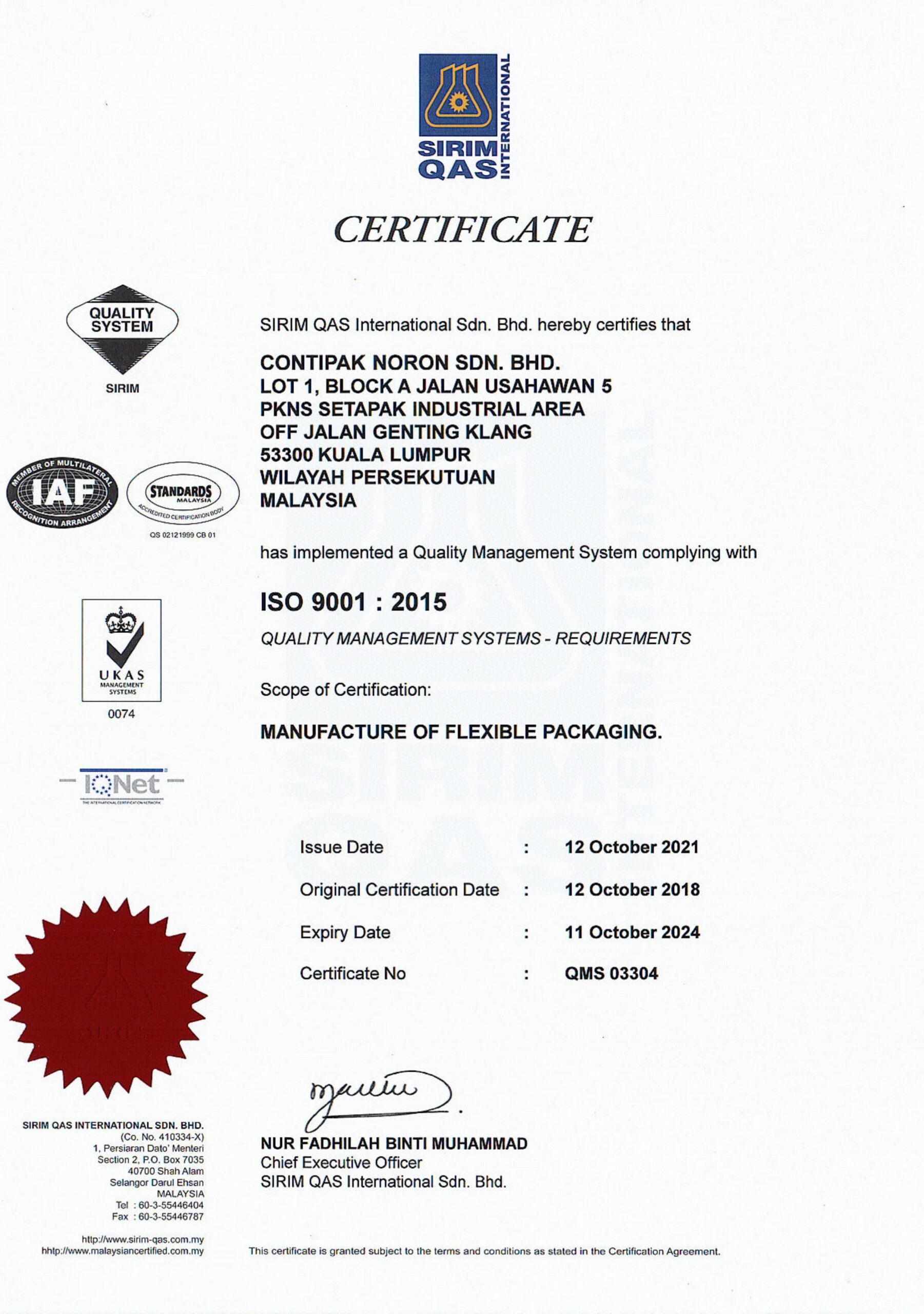Contipak Noron Sdn. Bhd – Computer Forms (Malaysia) Berhad